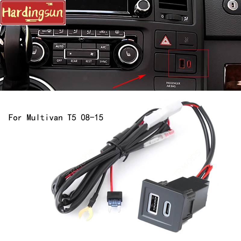 Car Charger Socket Dual USB PD Type C ชาร์จ Outlet Power Adapter ...