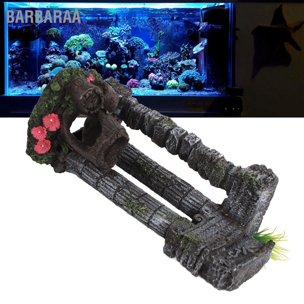 Barbaraa ตกแต่งพิพิธภัณฑ์สัตว์น้ำคอลัมน์โรมันจำลองReusableเรซิ่นปลาถัง ...