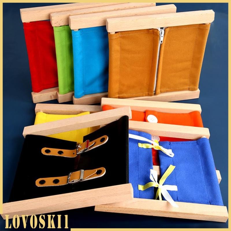 [Lovoski1] 8 ชิ้นแบบพกพาไม้ Busy Board Snap ปุ่ม Dressing Motor Skills ...