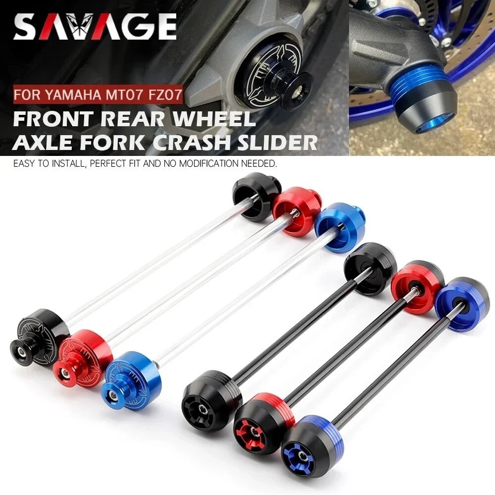 SAV MT07 FZ07 Rear Front Wheel Axle Fork Crash Slider For YAMAHA MT-07 ...