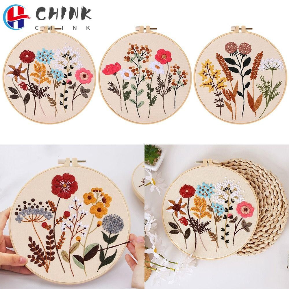 Chink ชุดเย็บปักถักร้อยดอกไม้ Handmade Gift Threads Needlepoint Kit ...