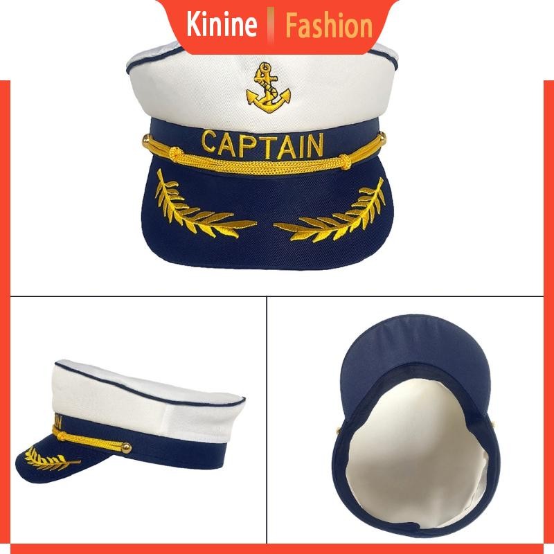 Kin Yacht Captain s Hat Sailor Sea Cap Navy Captain Hat ผู้ใหญ่กะลาสีคอ ...