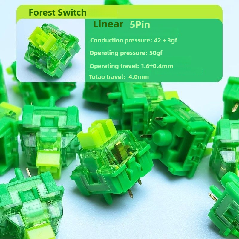 Forest Switch Linear 10PCS 5pin โรงงาน Prelubed Hot Swappable 50g ...