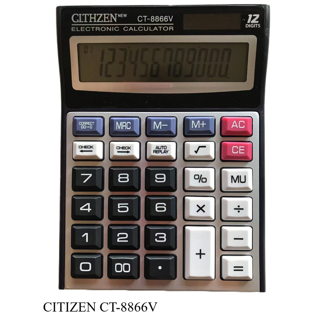 เครื่องคิดเลข Cithzen calculator CT-8866V ขั้นตอนการคำนาณ แบตเตอรี่ ...