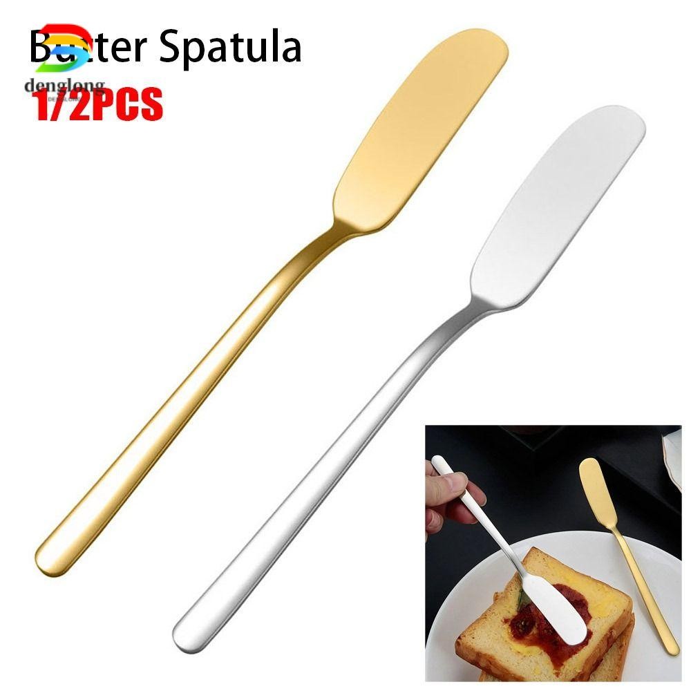 DENGLONG 1/2 ชิ้นช้อนเนย, อุปกรณ์ครัวขนมปัง Jam เครื่องมือไม้พายครีม, ทนทานอเนกประสงค์ด้ามยาว ...