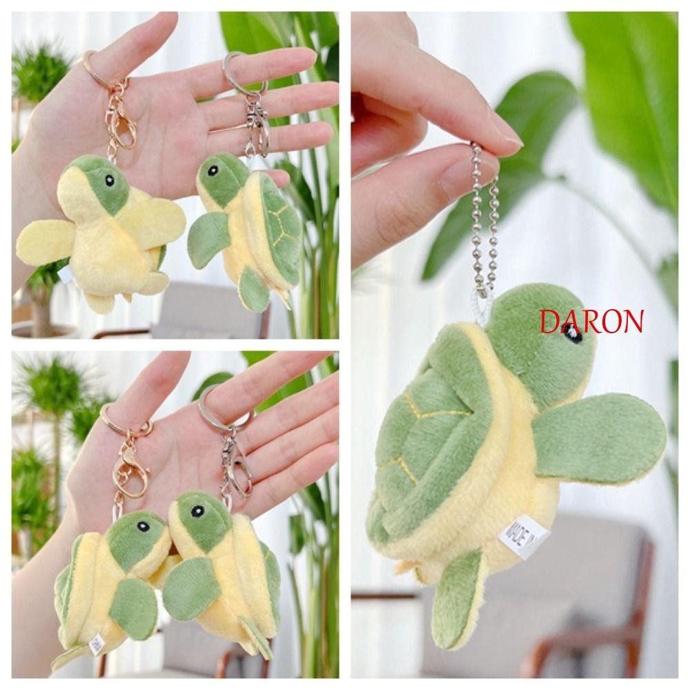 DARON เต่าตุ๊กตาพวงกุญแจ,หัวเข็มขัดโลหะ PP cotton เต่าจี้ตุ๊กตา,ตุ๊กตา ...