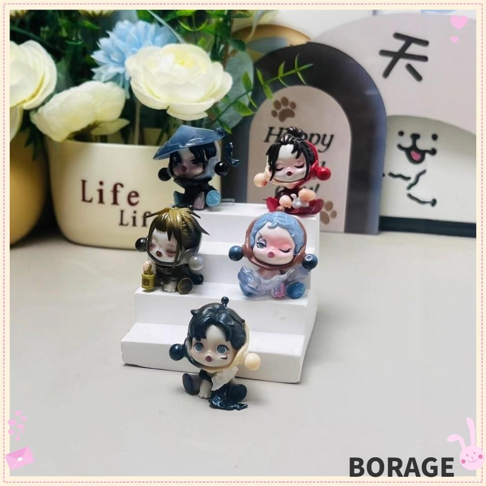BORAG Skullpanda กล่อง, ชุดเสียง Popbean มินิเครื่องประดับ, มือในมือ Series POP MART ของขวัญ ...