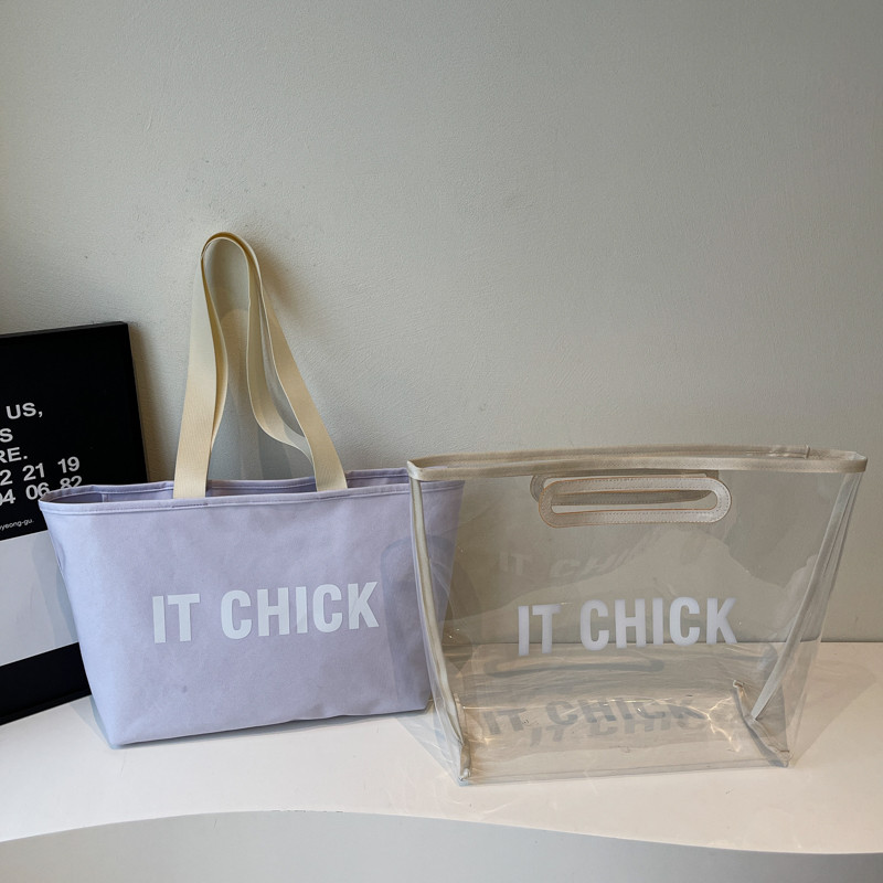 PVC Clear Jelly Bag กระเป๋าสะพายความจุใหญ่ ใช้งานได้หลากหลาย | Shopee ...