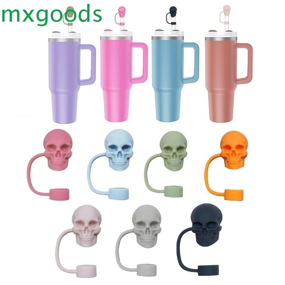 Mxgoods ฝาครอบหลอดดื่ม, ซิลิโคนกันฝุ่นกะโหลกหมวกฟาง, ปลั๊กฟางสาดหลักฐานนํามาใช้ใหม่10มิลลิเมตร ...