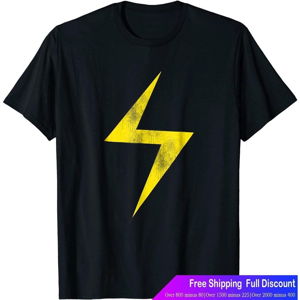 เสื้อยืดลำลอง Marvel Ms. Marvel Lightning Bolt Ico เซ็กซี่ น่ารัก แฟชั่น ไซส์ใหญ่ ชุดปกติ สวยๆ ...
