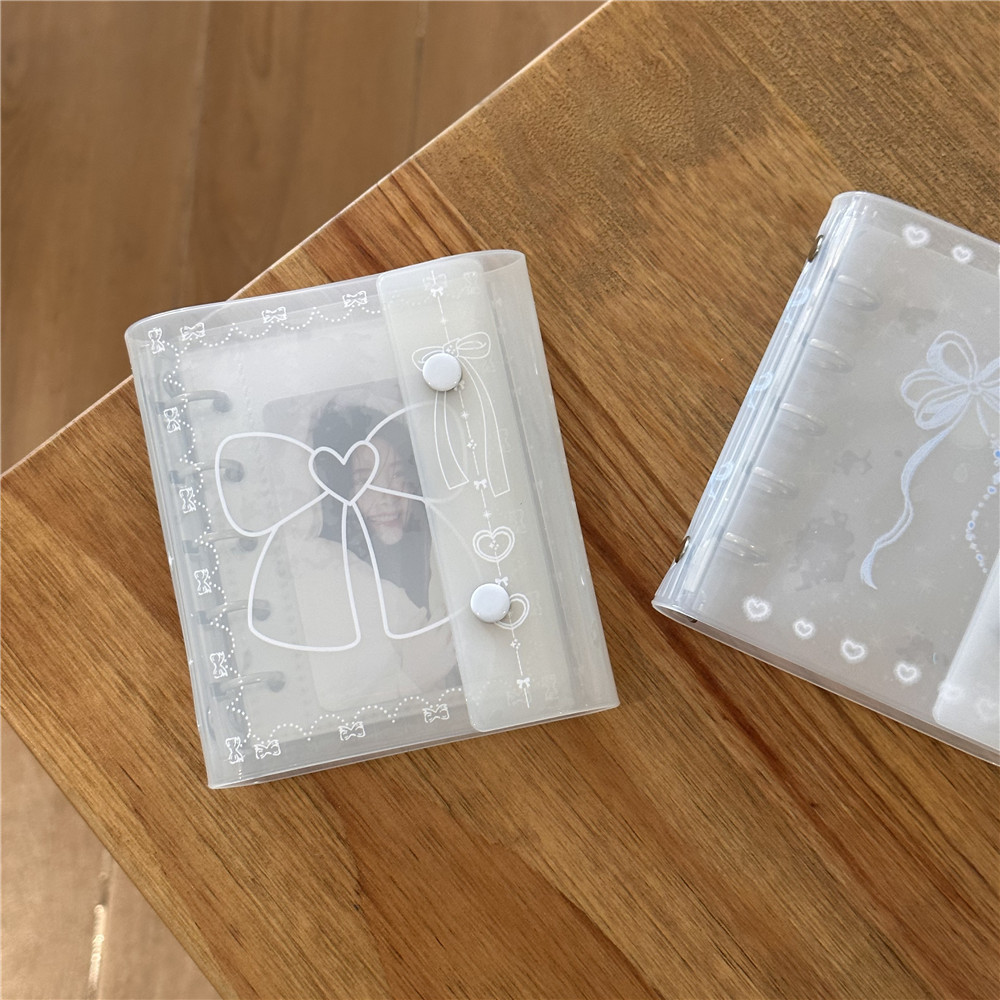 Original ins Dream Milky White Bow Cloud m5 สมุดโน๊ตหลวมคู่มือ pvc Soft Shell 10 ซม.อัลบั้มการ์ด ...