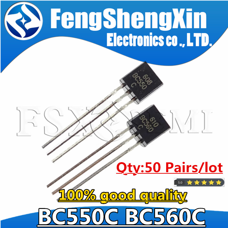 100pcs BC550C + BC560C แต่ละ 50 ชิ้น BC550 BC560 TO92 ทรานซิสเตอร์ DIP-3 45V 0.1A TO-92 | Shopee ...