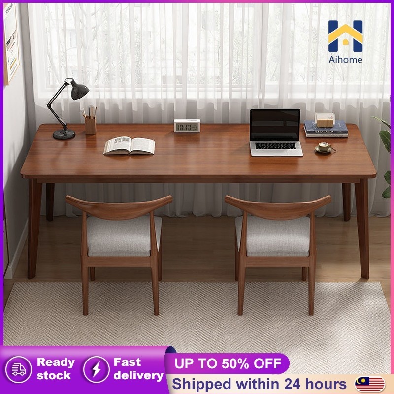 160CM Double Computer Table Long Student study Desk solid wood writing ...