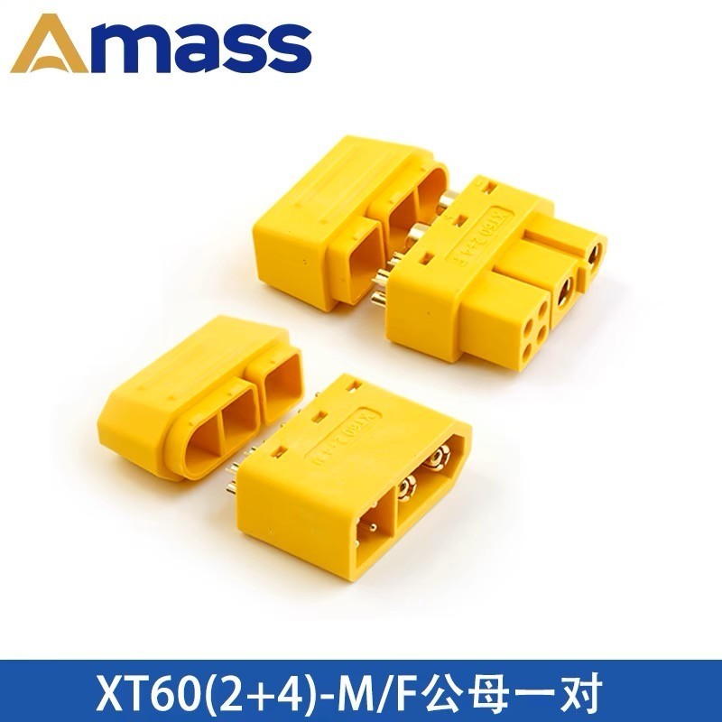 Amass Amass XT60 (2+4) รุ่นปลั๊กเครื่องบินพร้อมพินสัญญาณพร้อมเปลือกลวดเชื่อมประเภทอุปกรณ์เสริม ...
