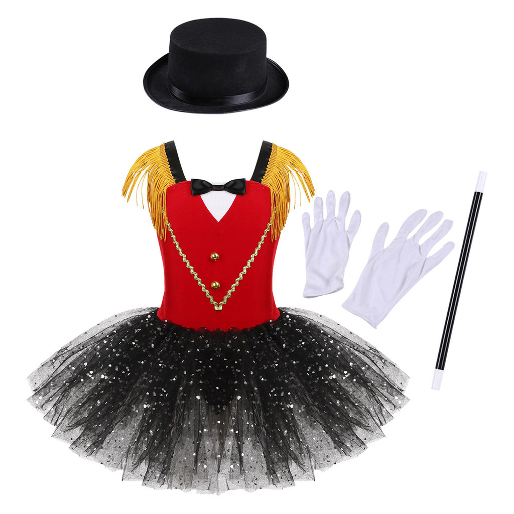 เด็กสาวละครสัตว์ Ringmaster นักมายากลคอสเพลย์ประสิทธิภาพเครื่องแต่งกาย ...