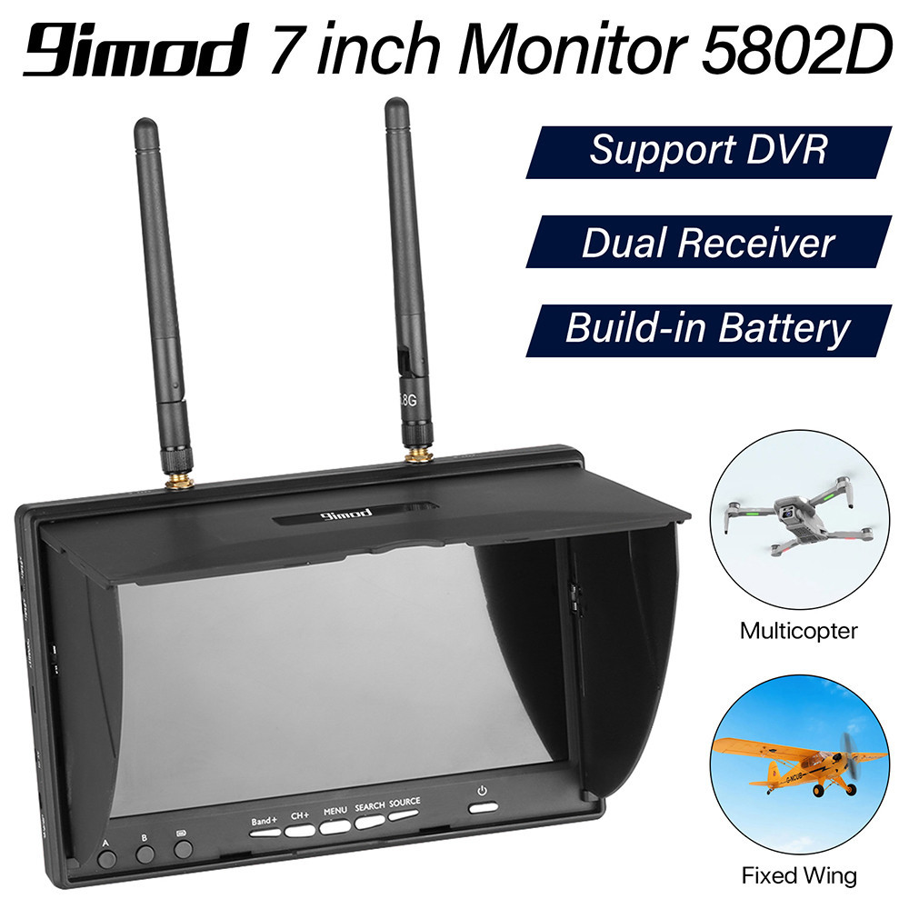 Lcd5802d FPV Monitor พร ้ อม DVR 5.8G 40CH 7 นิ ้ วจอ LCD สําหรับ FPV ...