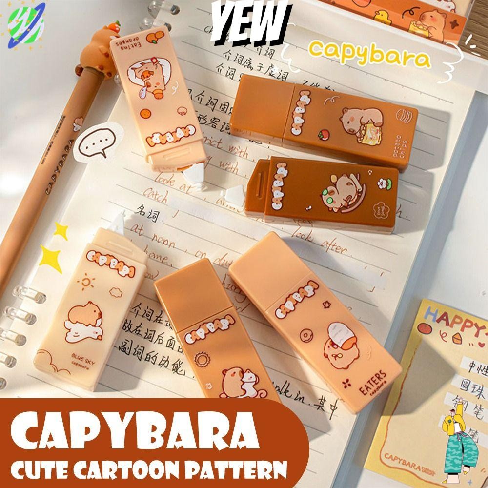 Yew 6 ชิ้น/เซ็ตเครื่องเขียนนักเรียน,น่ารักขนาดใหญ่ความจุ Capybara Correction เทป,อินเทรนด์ ...