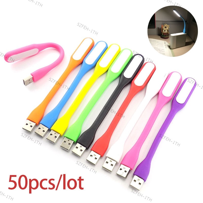 50pcs USB LED Mini อ่านแสงยืดหยุ่น Bright Night โคมไฟ DC 5V ไฟแท็บเล็ตพีซีโน้ตบุ๊คแล็ปท็อป USB ...