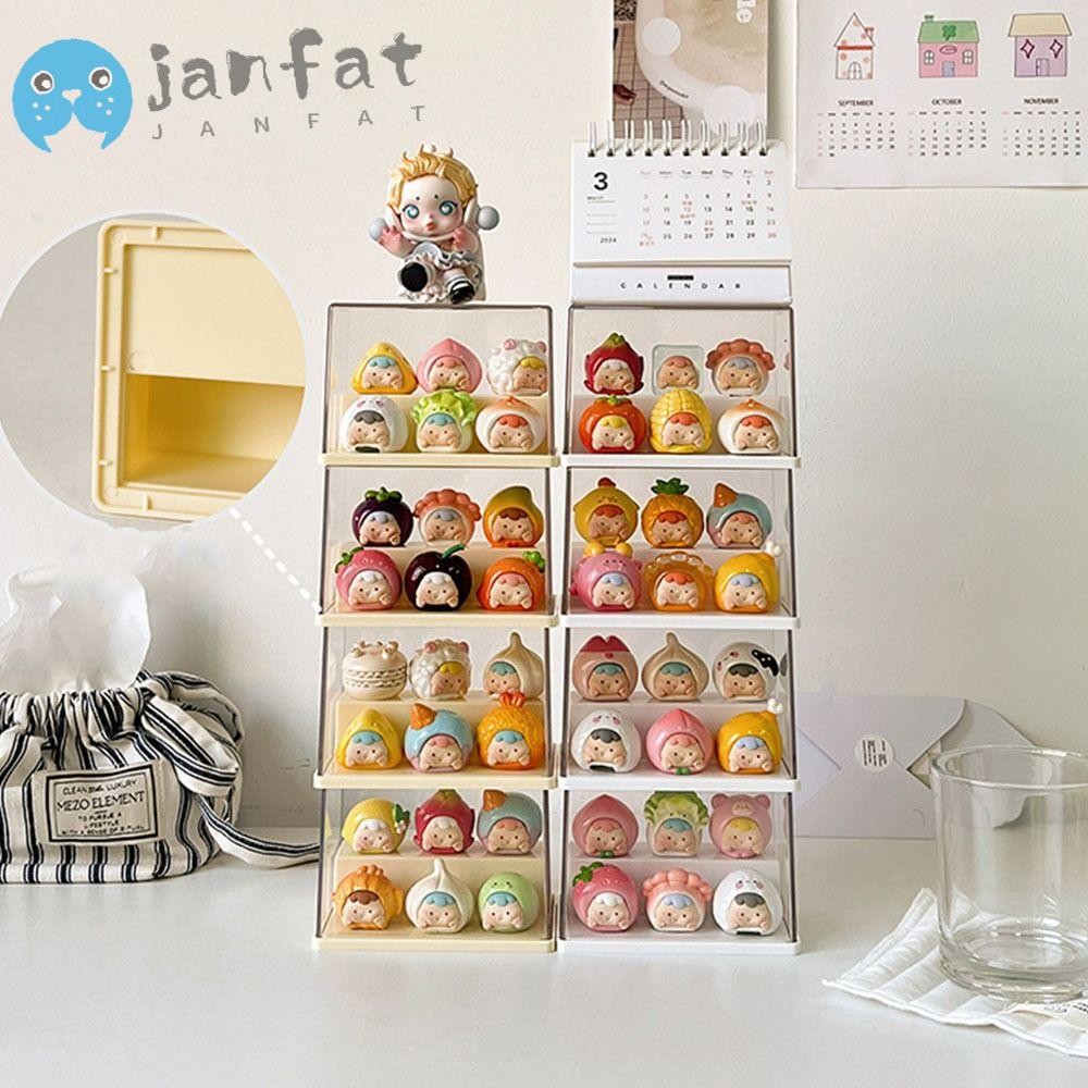Janfat ตู้โชว์กล่อง Pop Mart, กล่องเก็บของ DIY ตุ๊กตากล่องเก็บของ ...