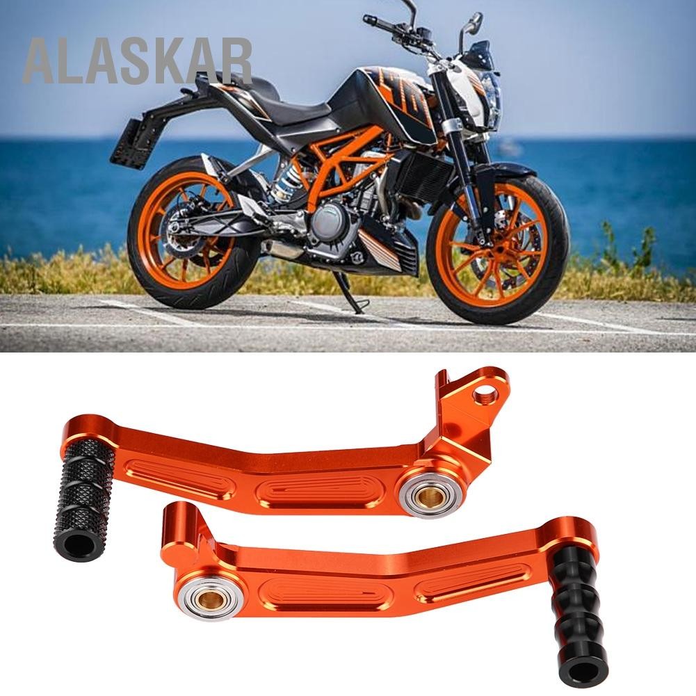 ALASKAR 2 ชิ้นสีส้มอลูมิเนียม CNC เบรกเกียร์เปลี่ยนเหยียบสำหรับ 125 200 ...