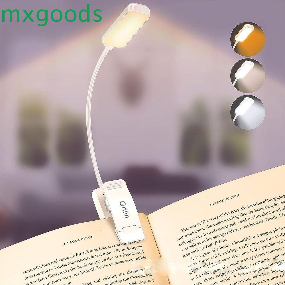 Mxgoods โคมไฟตั้งโต๊ะ LED แบบหนีบ, USB ชาร์จได้ 360° ไฟอ่านหนังสือพวงมาลัย,ปรับแบบพกพามินิ3แสงสี ...