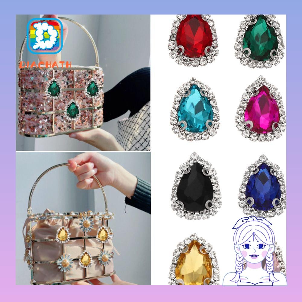 Dichath 10 ชิ้น/เซ็ต Rhinestone ปุ่มหมวกอุปกรณ์เสริมการ์ดริบบิ้นดอกไม้ ...