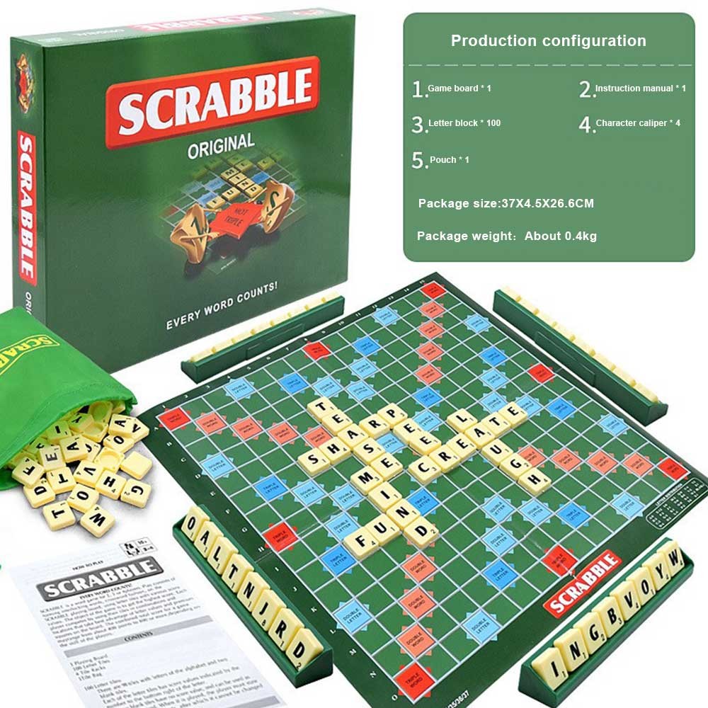 Foldable Scrabble Board Game Folding Travel Scrabble Compact Game ...