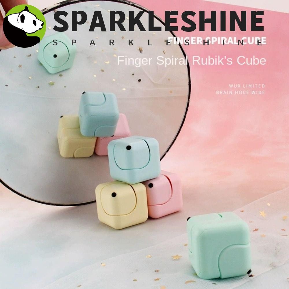 SPARKLESHINE 4 ชิ้น/เซ็ต Cube Gyro, Mini|สีสแควร์ปลายนิ้วของเล่น,น่ารัก ...