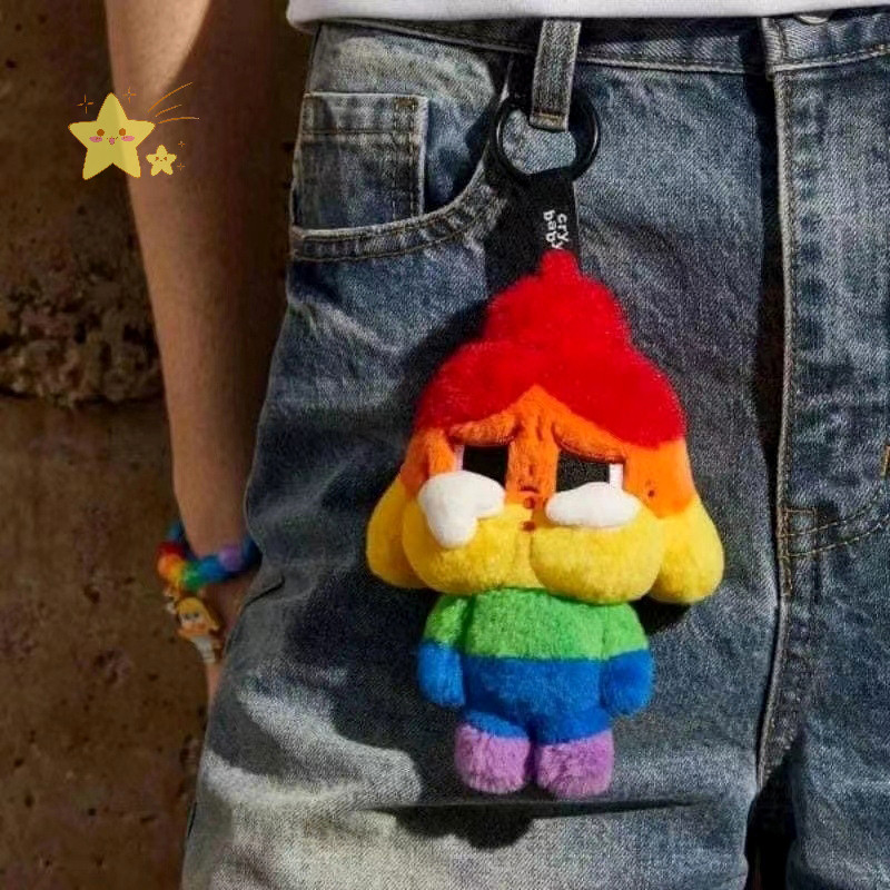 [JBTH] น่ารัก Pop Mart ของเล่นตุ๊กตาฝน Crybaby ยัดตุ๊กตาจี้สาวการ์ตูน ...