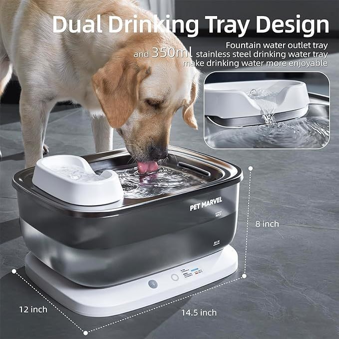 ประกัน 1 ปี PET MARVEL น้ำพุไร้สาย มีแบตในตัว Smart Pet Drinking ...