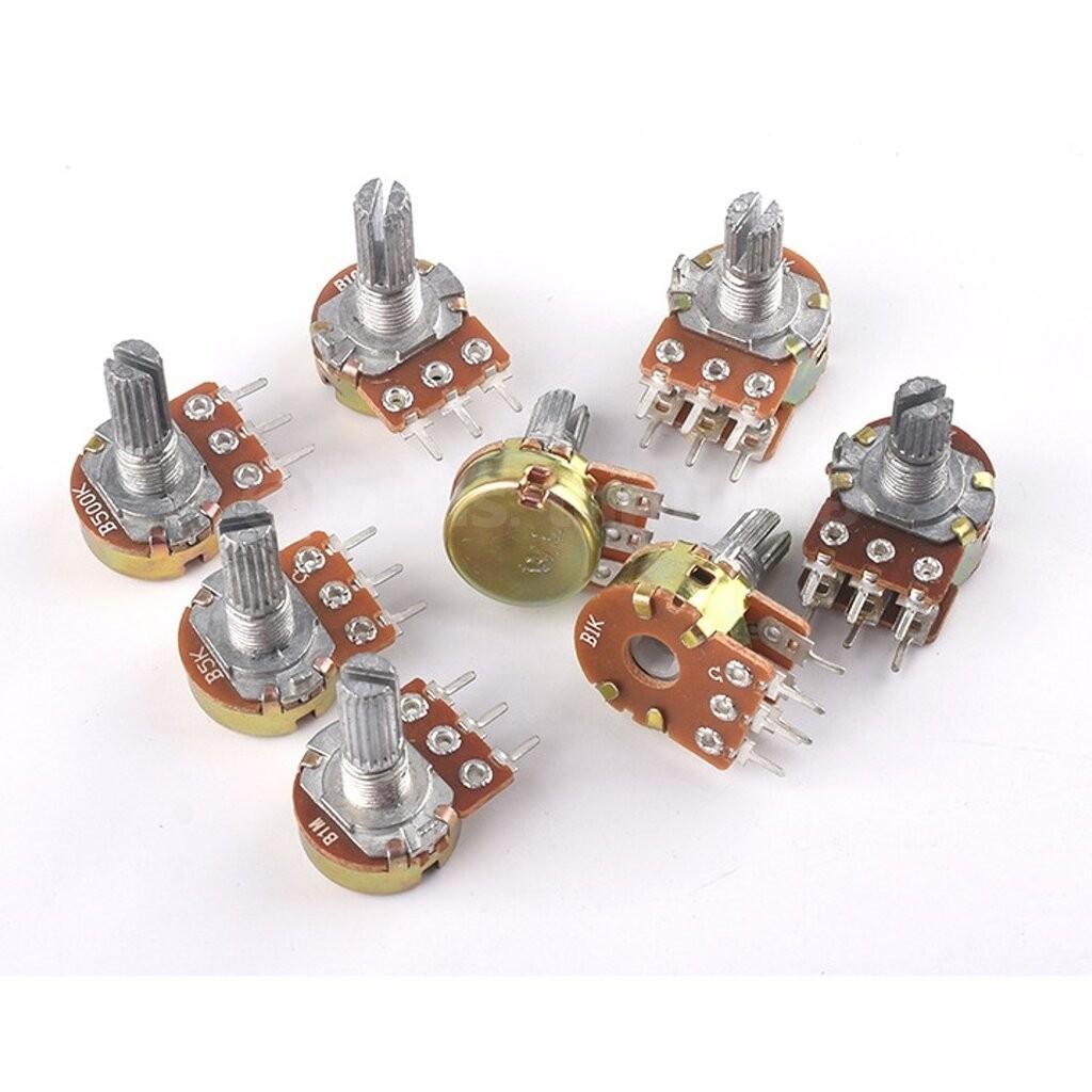 VR ตัวต้านทานปรับค่าได้ 3 ขา B5k/10k/20k/50k/100kOhm โวลลุ่ม โพเทนซิโอ ...