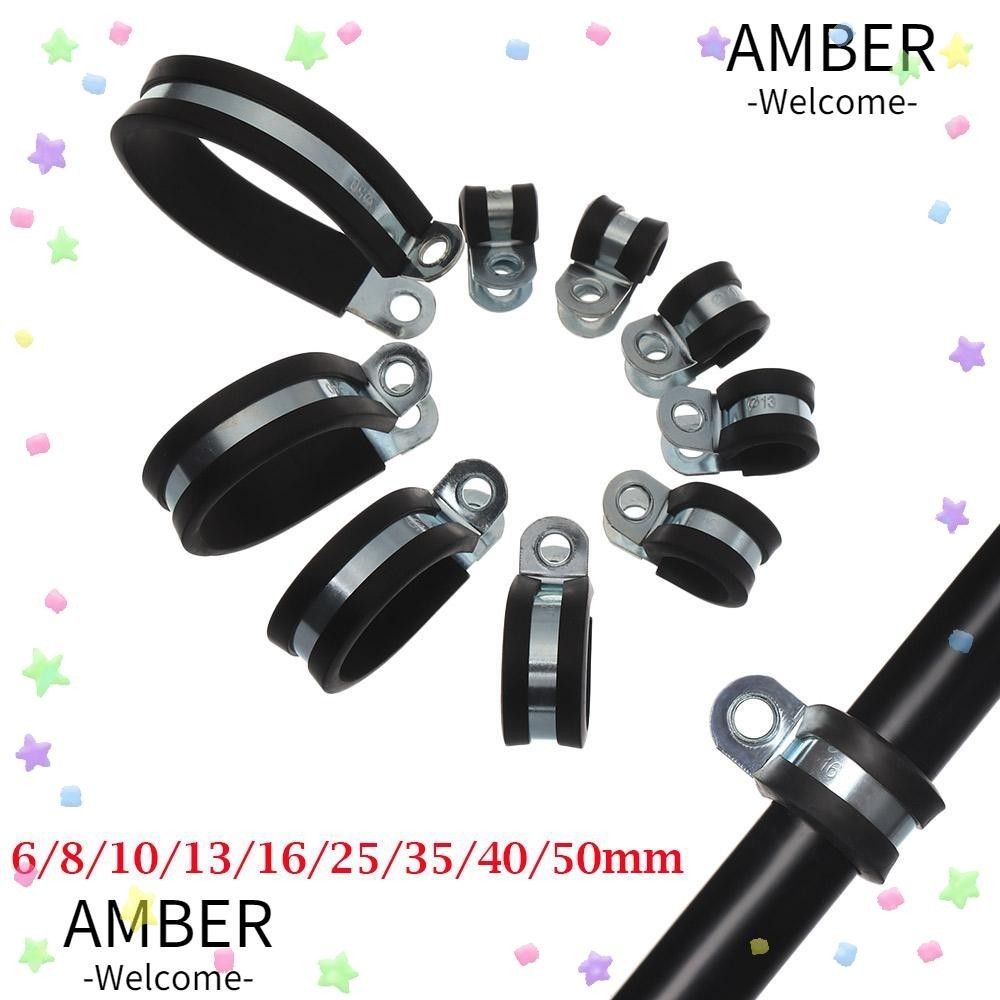 Amber 10 ชิ้นสายไฟท่อ Clamp ทนทานอุปกรณ์ไฟฟ้าโลหะที่มีประโยชน์สาย ...