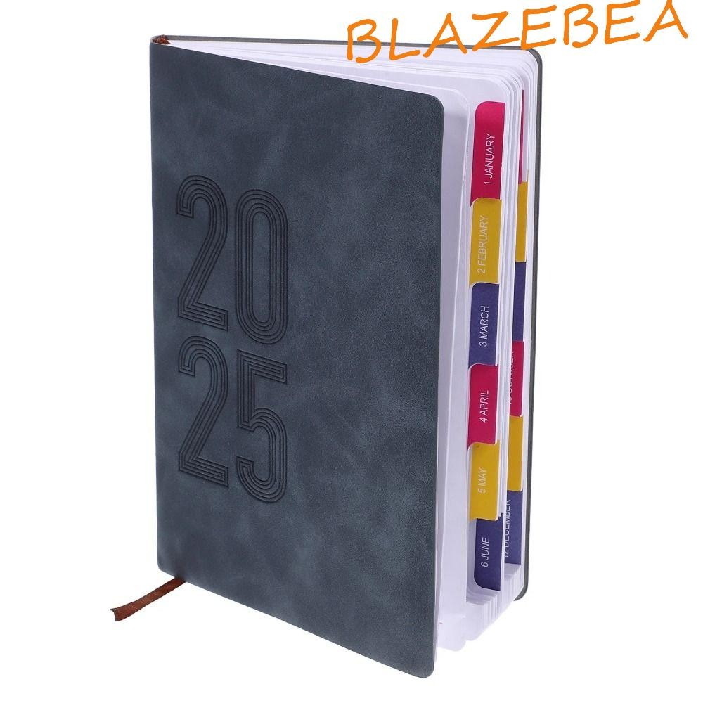 Blazebea สมุดบันทึกประสิทธิภาพ 365 วัน ตารางปี A5 2025 Planner ของขวัญแบบพกพาหนังนุ่มเรียบง่ายปก ...