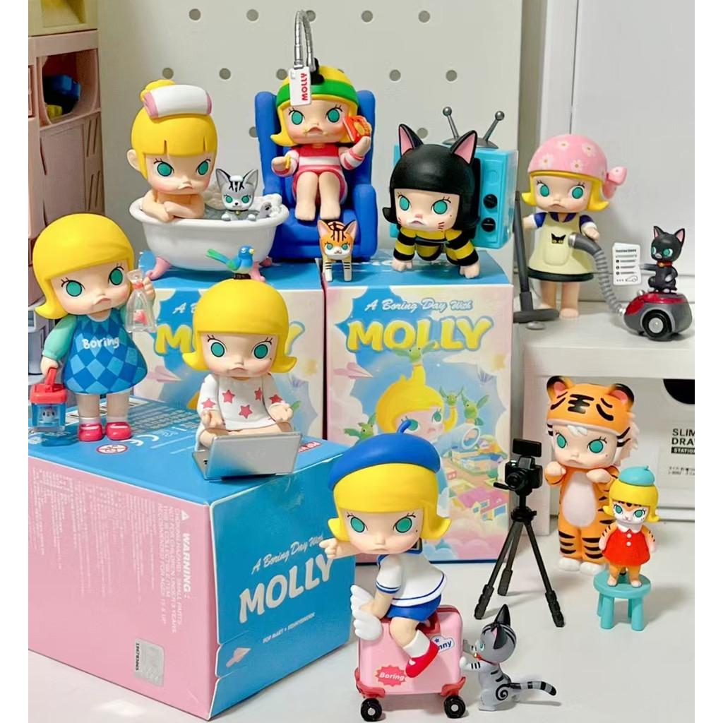 POPMART MOLLY One Day Blank Mystery Box ยืนยันรูปตุ๊กตาเล่นอินเทรนด์ ...