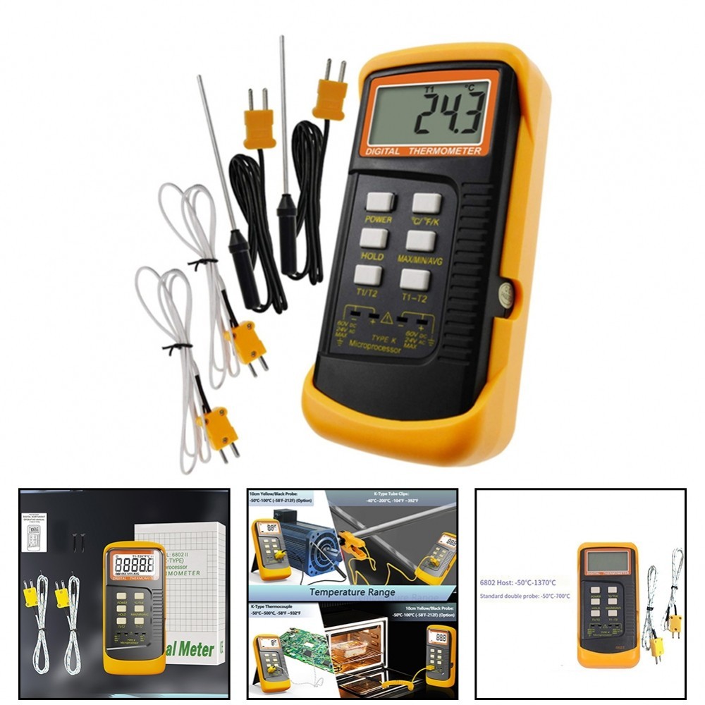 เครื่องวัดอุณหภูมิแบบ Dual Channel แบบดิจิตอล Dual Input Factory ...