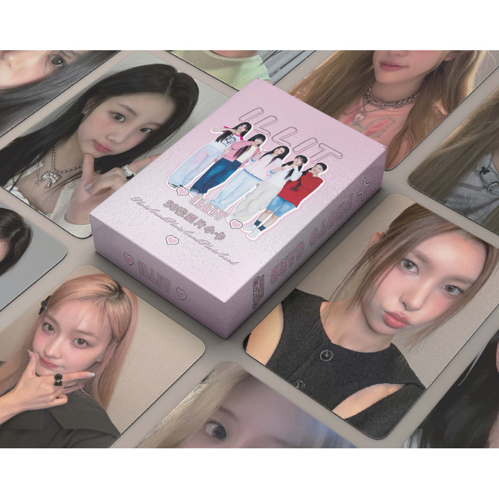 55pcs/box ILLIT Holographic Laser Lomo Cards SUPER REAL ME Album ...