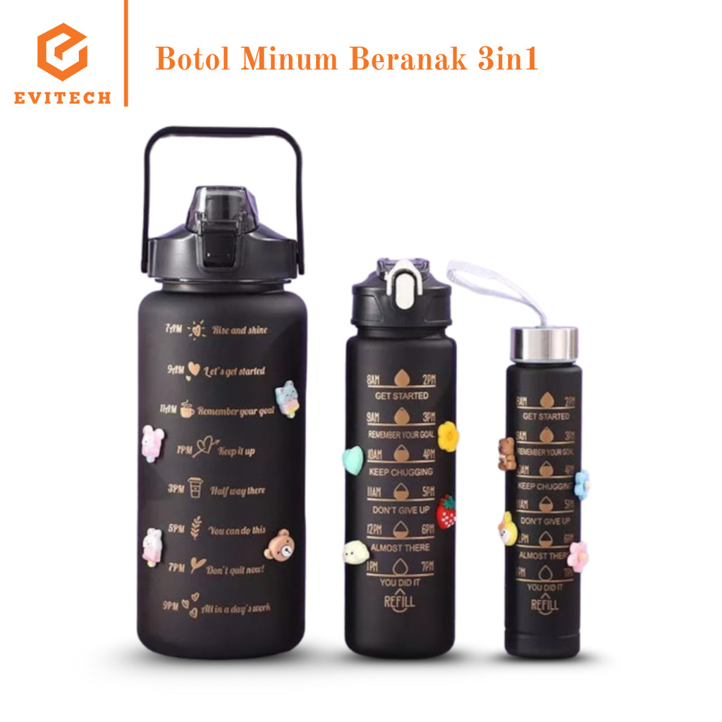 Viral Bottle Gradation Color 3in1 คุณภาพดีที่สุด 1 ชุด 2Liter+900ml+350ml ฟรีสติ๊กเกอร์ 2D+3D ...
