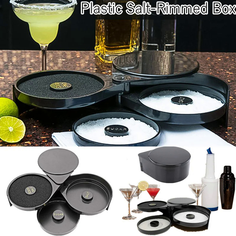 3-Tier Bar Juice Cocktail Seasoning Box Rimmers Bartender Tool,Salt Box ...
