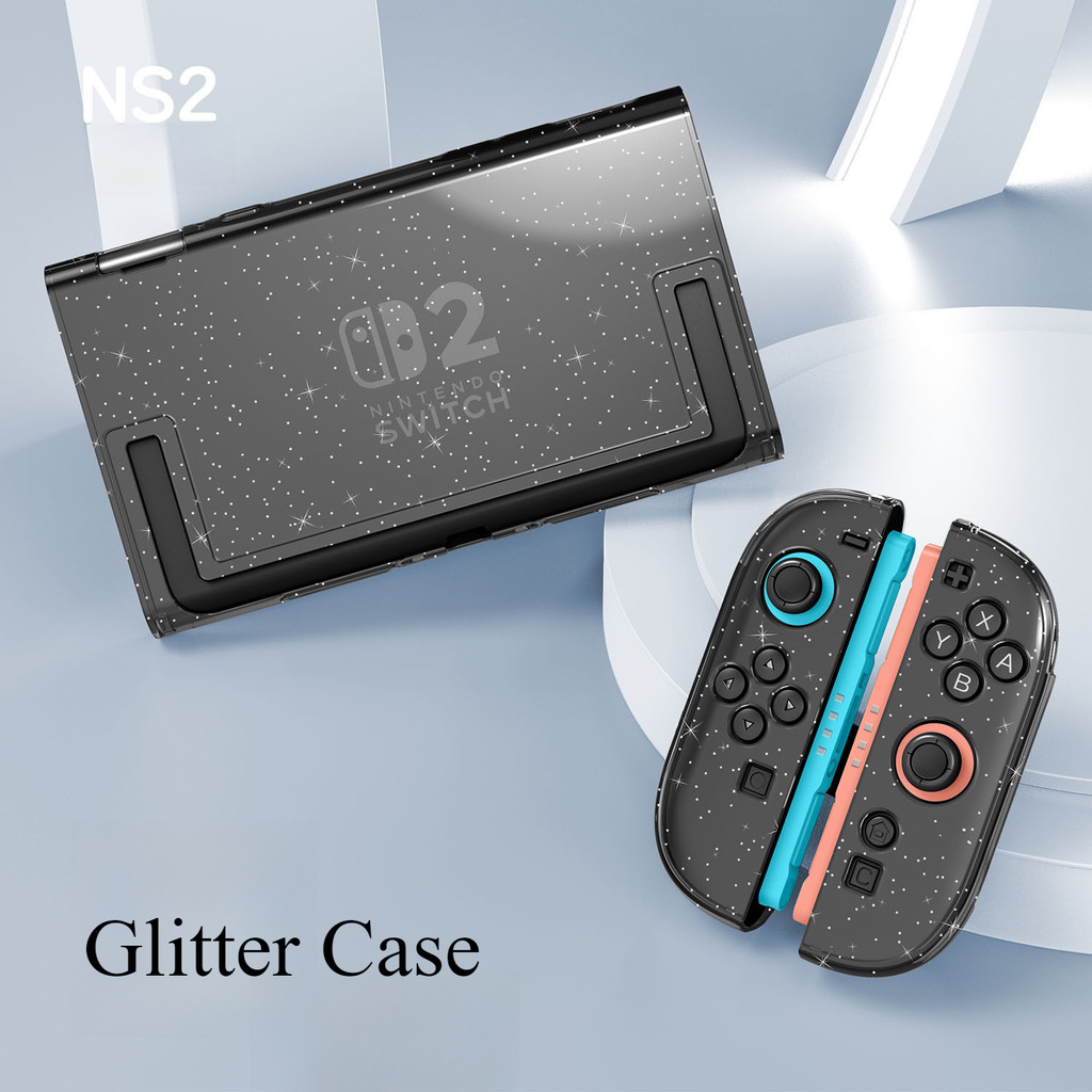 Switch 2 เคสป้องกัน Dockable Glitter Clear Shell เข้ากันได้กับ Nintendo ...