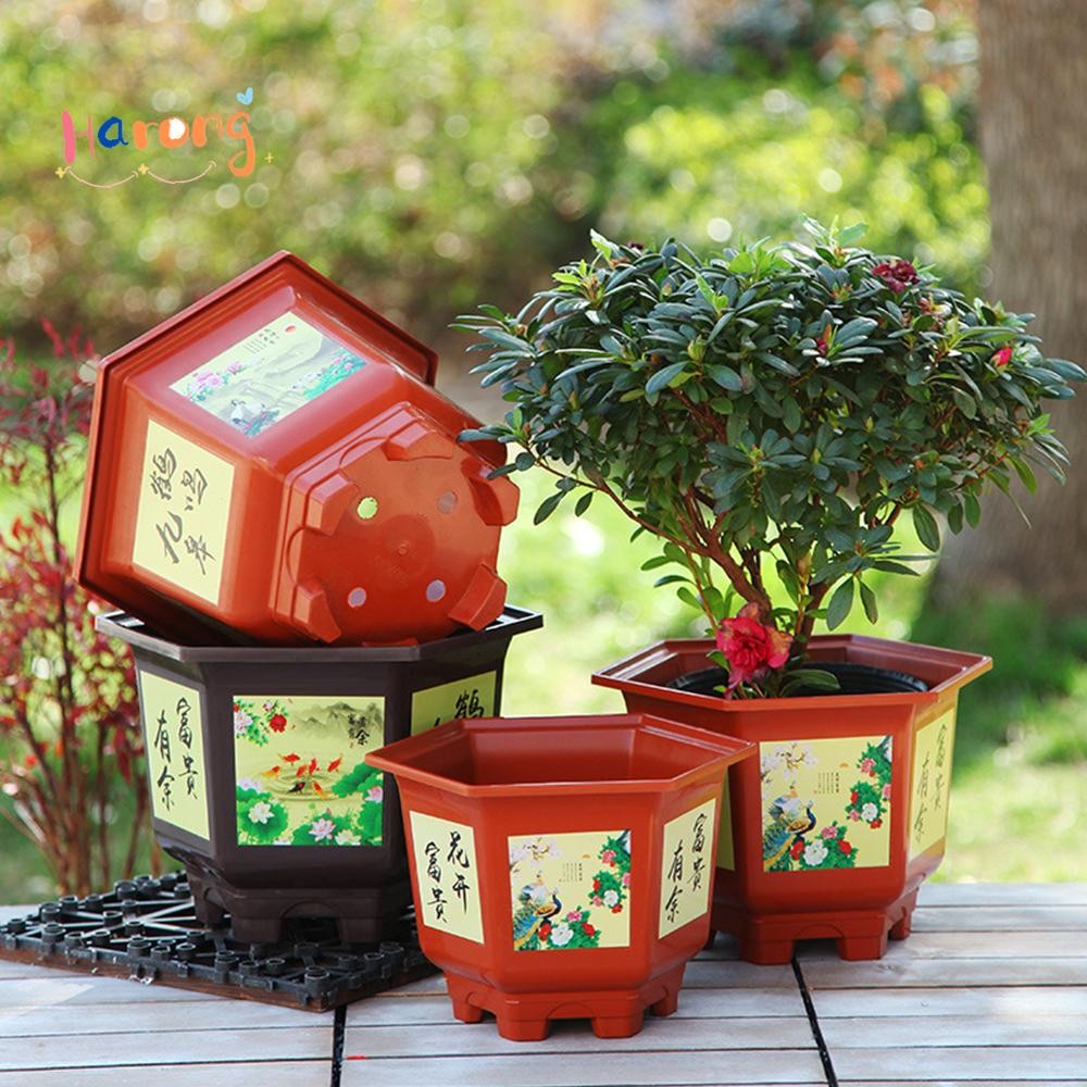 HARONG บอนไซกระถาง, กระถางดอกไม้ขนาดเส้นผ่าศูนย์กลางขนาดใหญ่เรซิน ...