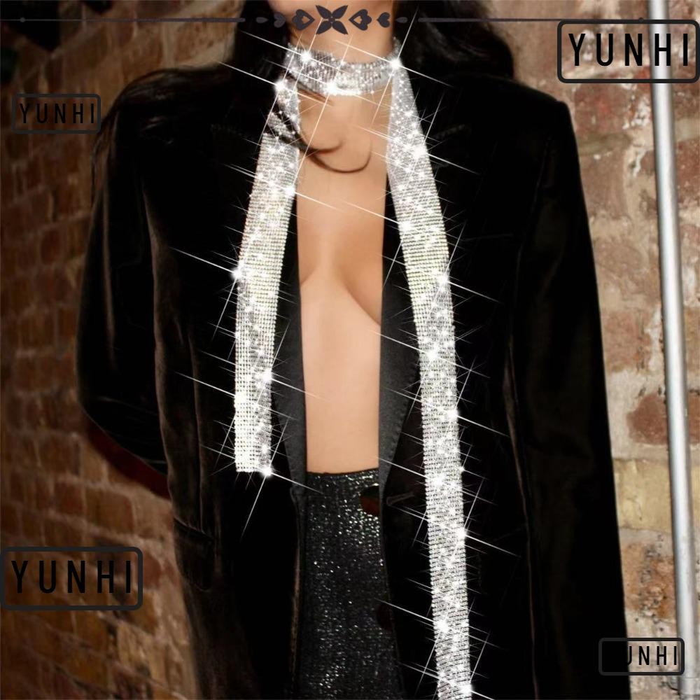 YUNHI ผ้าพันคอเลื่อม, ความงามยาวบางระยิบระยับ Bling Neckerchief, แฟชั่น ...