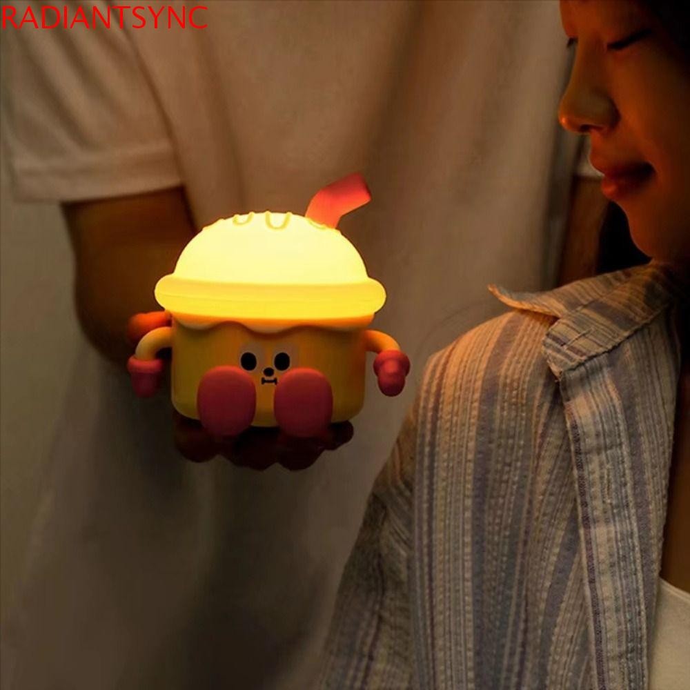 RADIANTSYNC โคมไฟข้างเตียง, ไฟอารมณ์น่ารัก Sensor Pat โคมไฟ, โคมไฟสัมผัสหรี่แสงได้ Sleep ชาร์จ ...