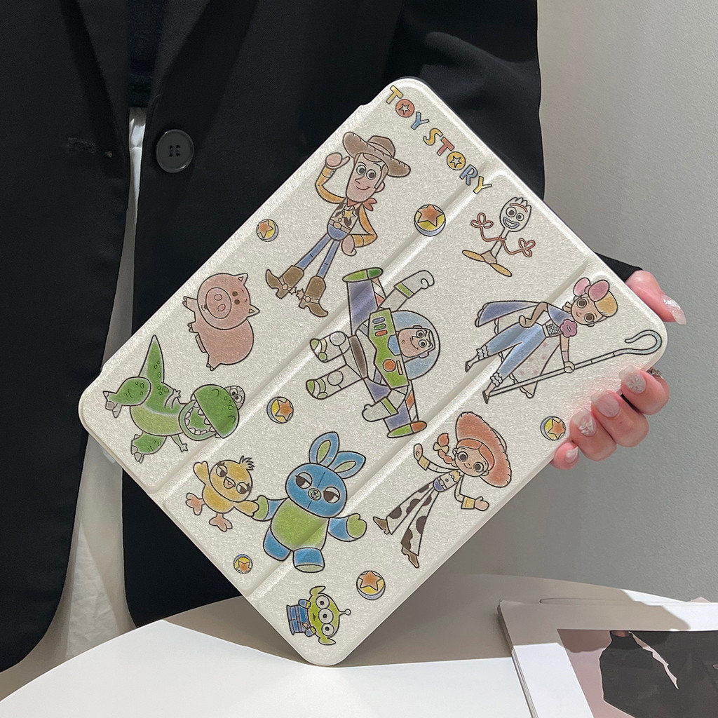 เคส Toy Story iPad pro11 2022 2024 air4/5/6 mini6 ขอบสีชมพูเคส iPad อะ ...