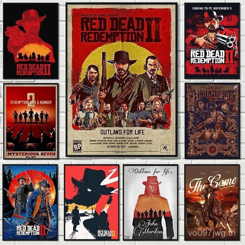 Pop เกม Red Dead Redemption 1/2 Retro Westworld วิดีโอเกมโปสเตอร์ภาพ ...