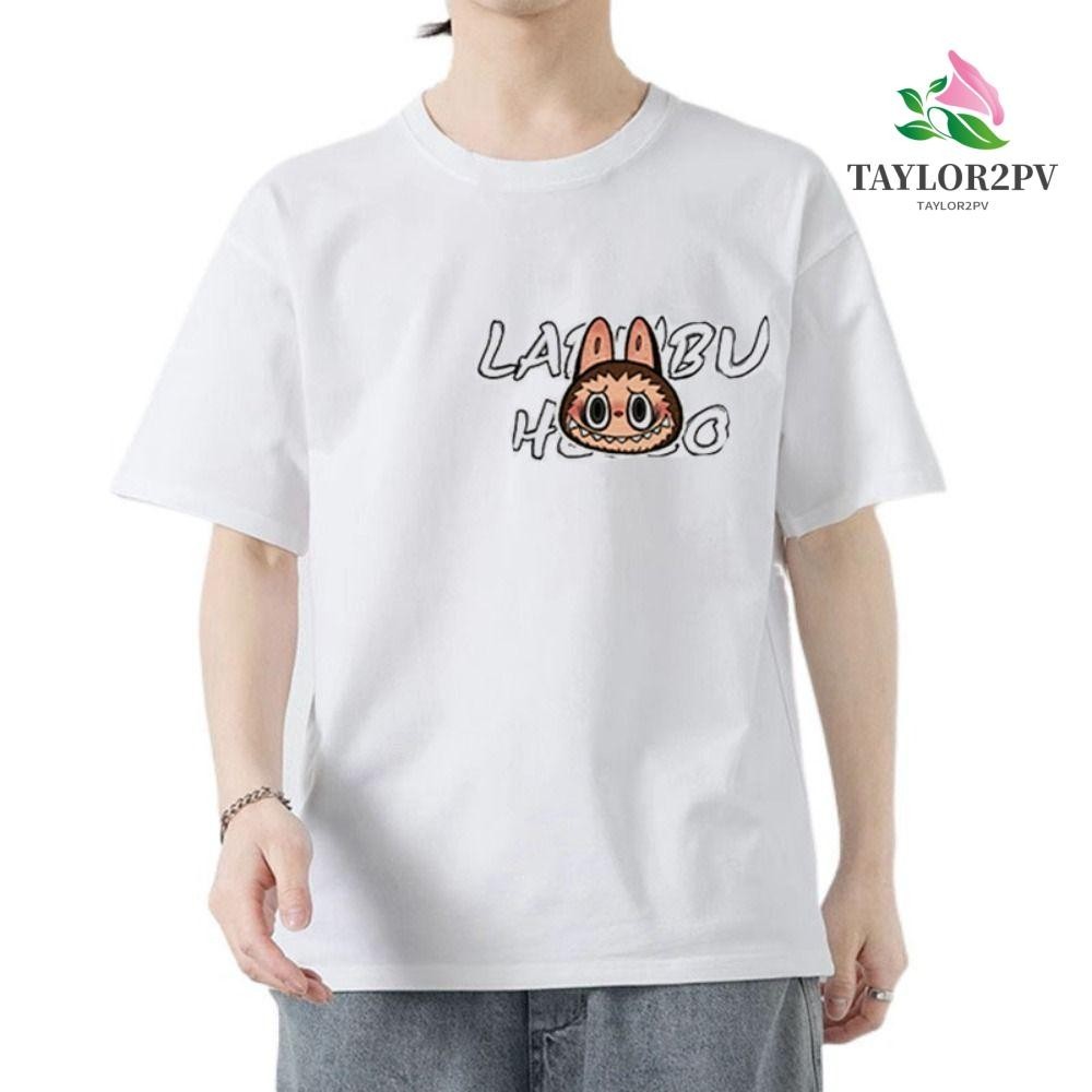 Taylor2pv การ์ตูนอะนิเมะ Labubu Time เสื้อผ้า,ตัวอักษรพิมพ์สีขาวการ์ตูน ...