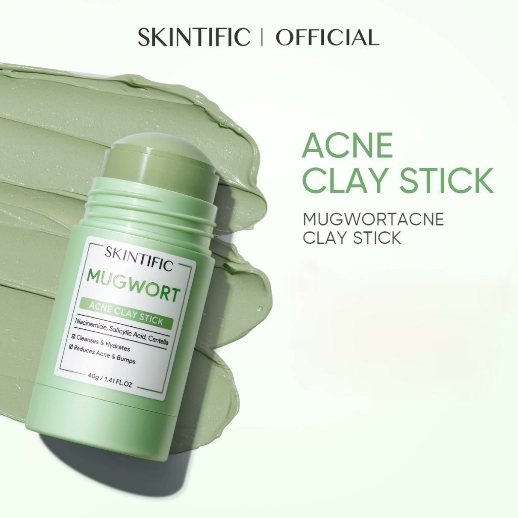 SKINTIFIC Mugwort clay acne mask มาส์กโคลนแบบแท่งที่ช่วยเรื่องสิว 40g ...
