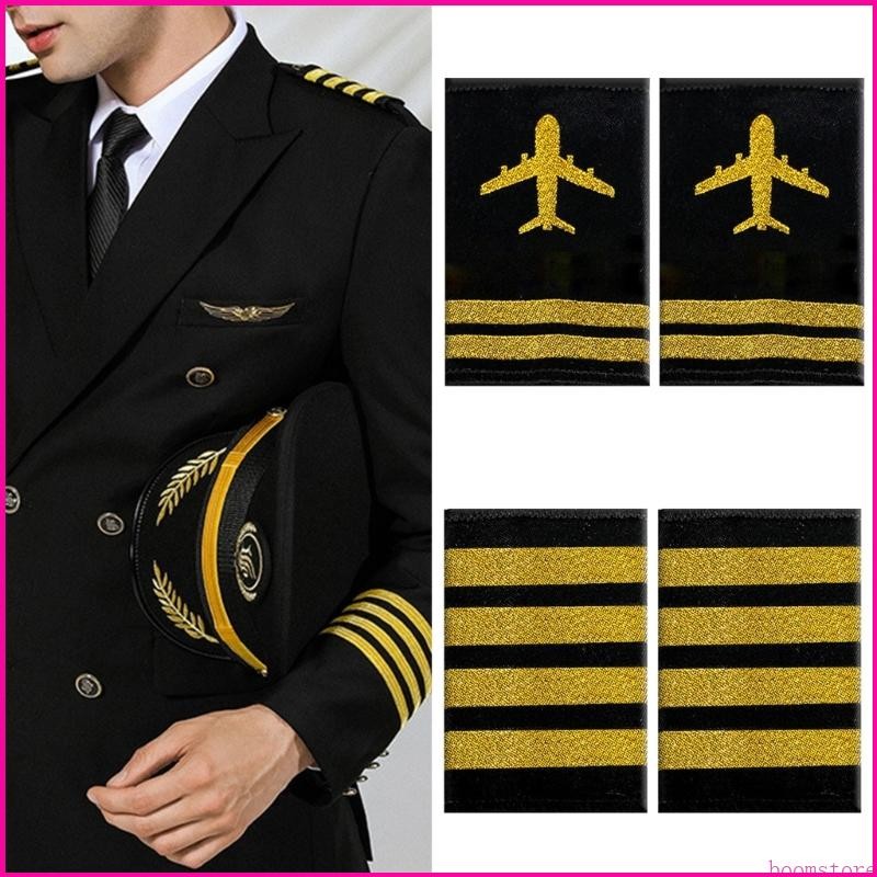 Boom Pilot Uniform Epauet Pilot Shoulder Board กัปตันอินทรธนูสําหรับงาน ...