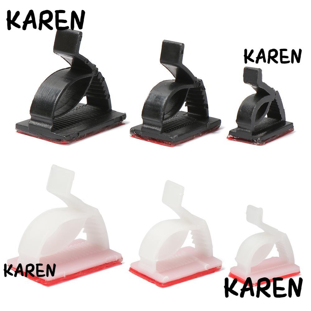 Karen 50 ชิ้นคลิปสายเคเบิลบริษัทปฏิบัติตัวยึดพลาสติกการจัดการสายไฟ ...