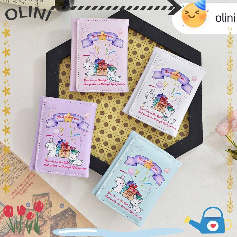 กระเป๋าใส่เหรียญ OLINI, 3 พับ PU หนังบัตรเครดิต Holoder, กันน้ําการ์ตูนกระเป๋าสตางค์หญิง ...