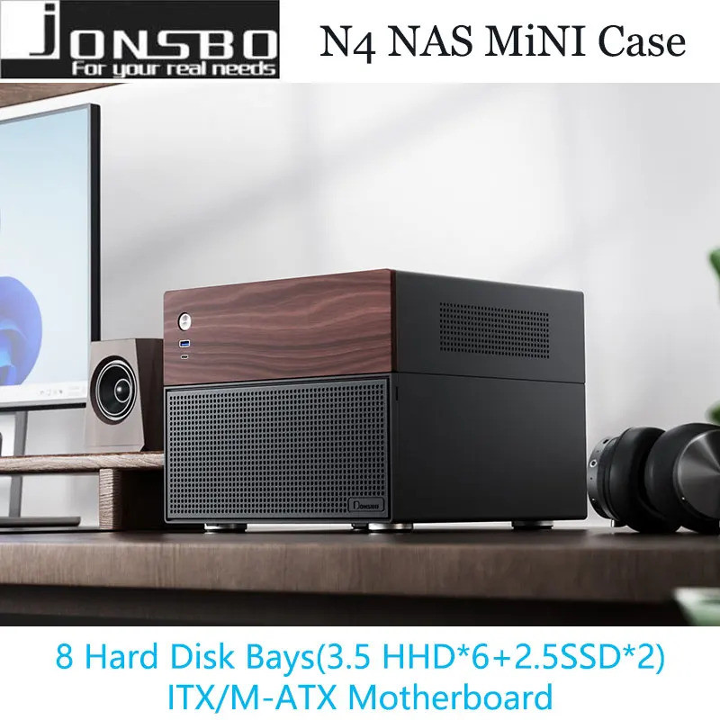 Jonsbo N4 Mini NAS เคสคอมพิวเตอร์รองรับเมนบอร์ด ITX/M-ATX/8 ตําแหน่ง ...